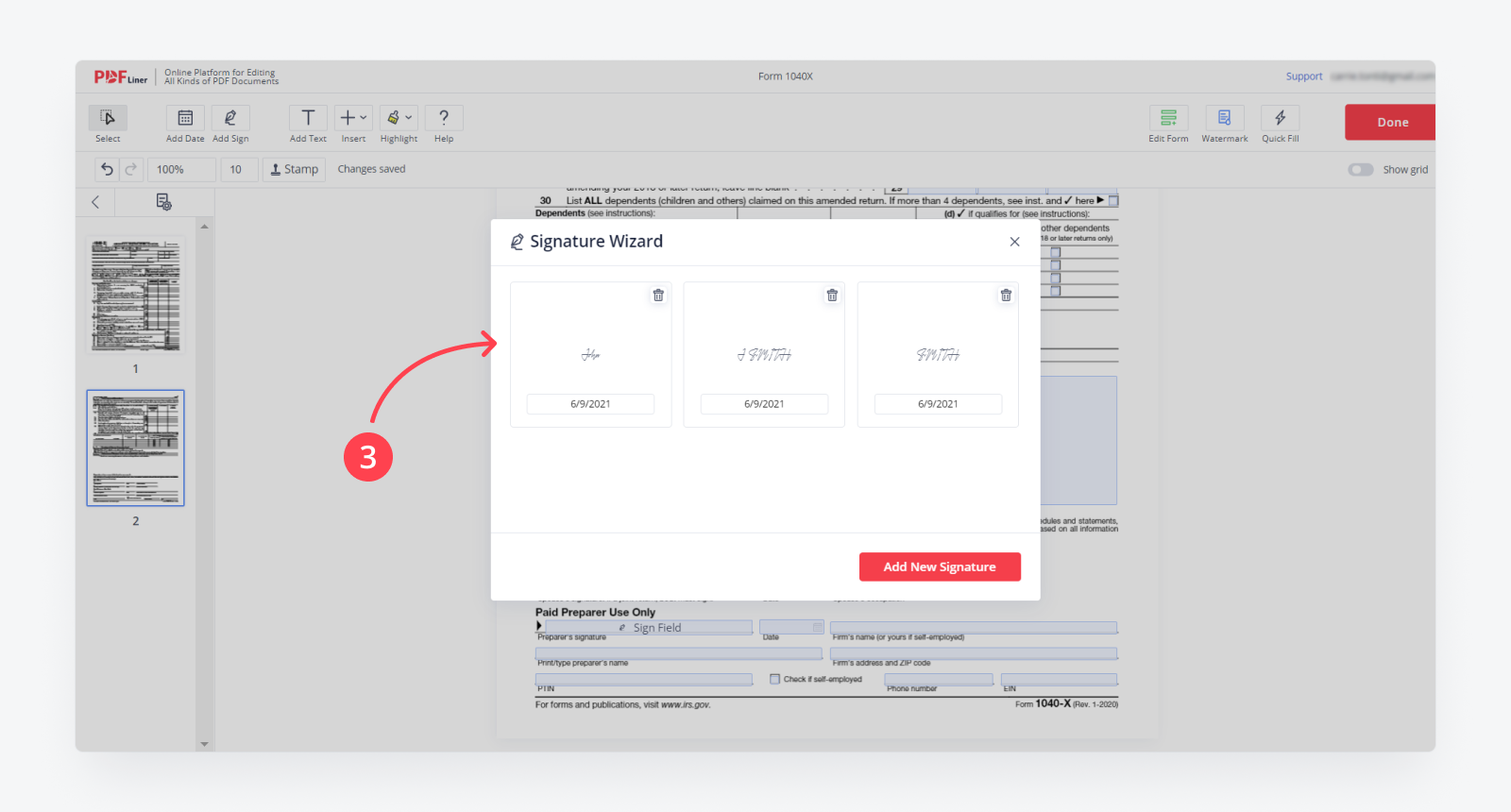 How to Sign a 1040-X Form Step by Step