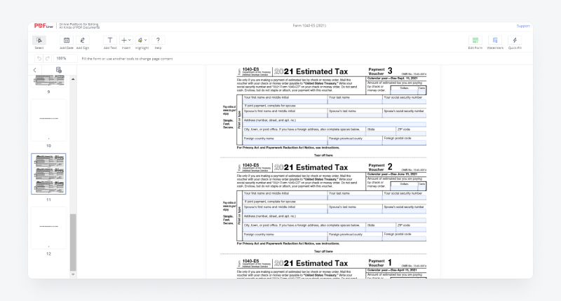 Learn More About Estimated Tax Form 1040 ES on guide | PDFliner