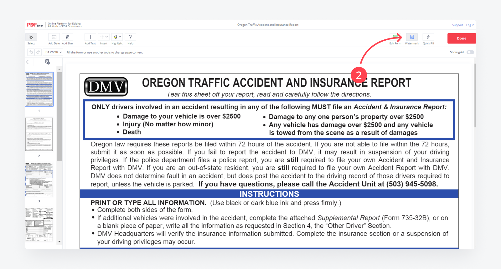 Simple Instruction For Adding Watermark On PDF File — PDFliner