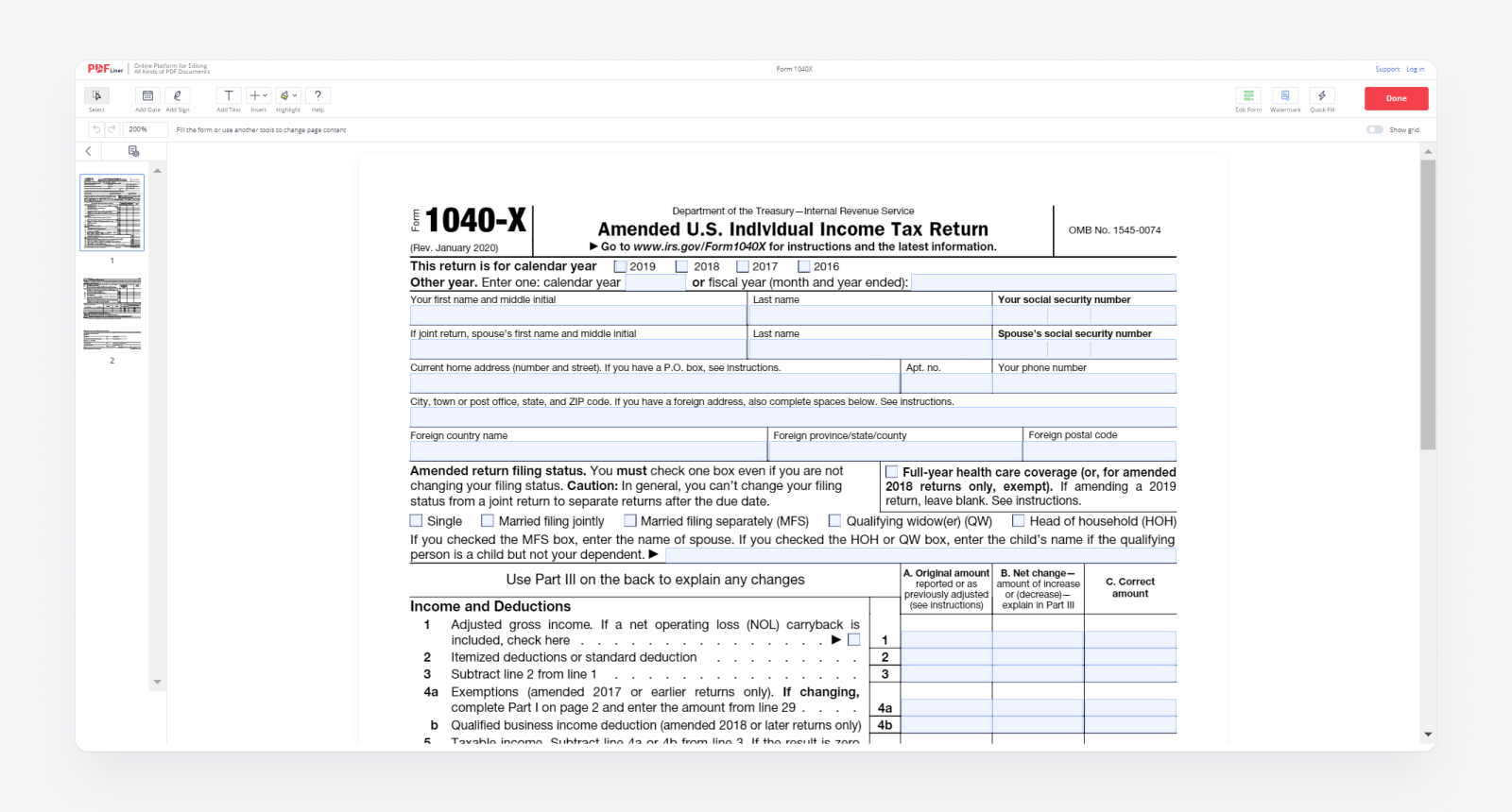How to Get a 1040-X Form: Detailed Instructions